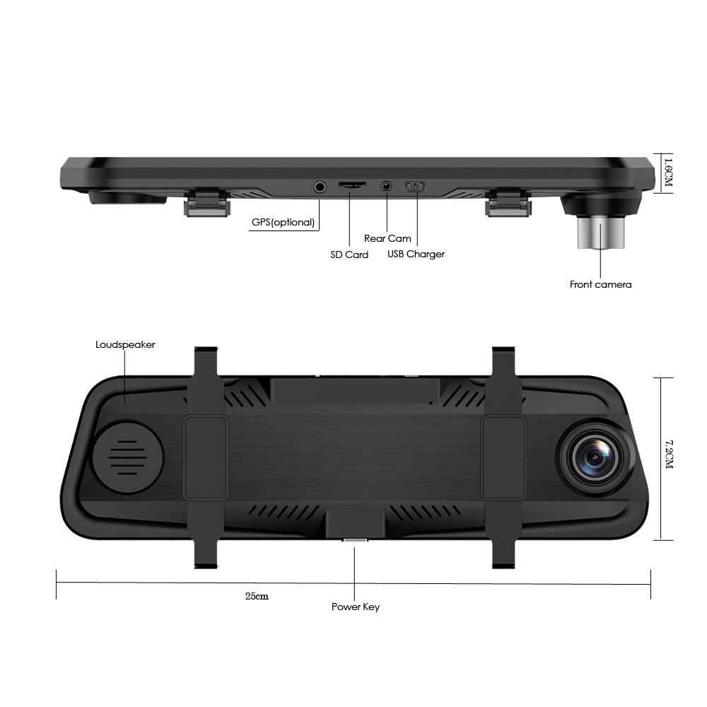 Buy Rear View Mirror Full Hd Dash Camera1080p Rear Mirror 9.66 Inch Car ...