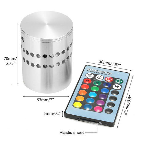 Buy Rgb Spiral Led Wall Light Ceiling Lamp 3w Wireless Remote Control ...