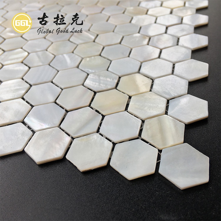 Buy Shell Hex Mosaic Tile Seashell Hexagonal Nature Pearl Hexagon ...
