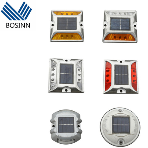 Buy Solar Road Stud Aluminum Road Shoulder Track Warning Lights Led ...