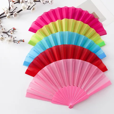 Buy Solid Color Plastic Fan Folding Fan Customized Home Decoration ...