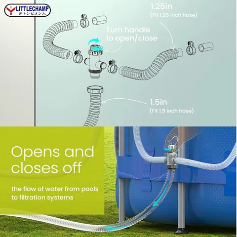 Buy Split Swimming Pool Hose Plunger Valve, 2 In 1 Hose Plunger Valve ...