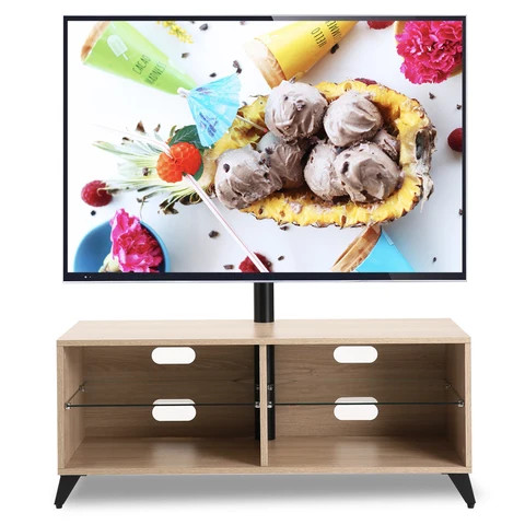 Buy Tv Stand With 4 Solid Wood Legs Wood Media Storage Console Center ...
