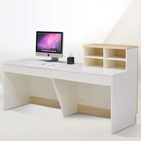 Buy White Melamine Counter Table Reception Desk Office Furniture from ...