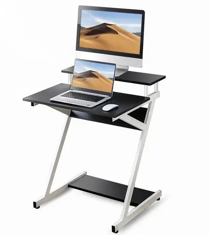 Buy Wholesale Computer Desk With Monitor Shelf Metal Frame Corner Study ...