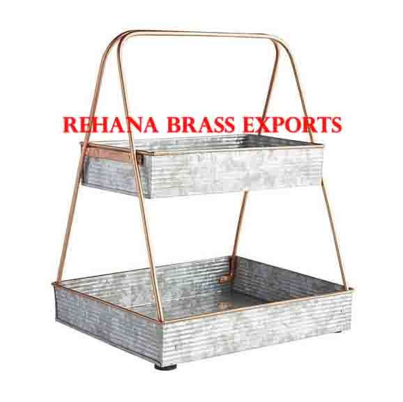 Buy 2 Tier Tray from REHANA BRASS EXPORTS, India | Tradewheel.com