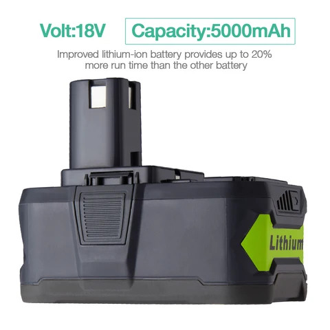 Buy 5000mah 18volt Replacement Rechargeable Lithium Ion Power Tool Batteries For Ryobi 18volt ...