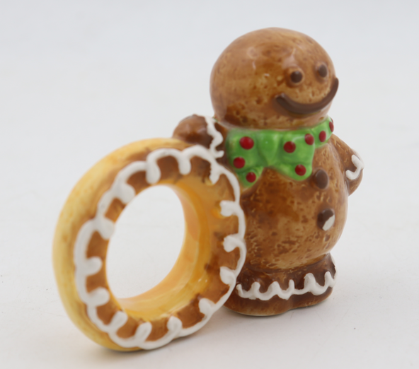 Buy Christmas Style Gingerbread Man Napkin Holder, Painted Ceramic ...