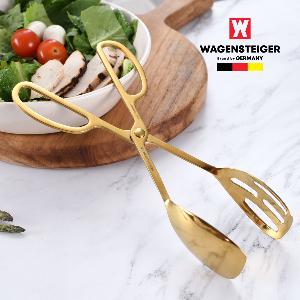 Buy 9.65" Titanium Coated Stainless Steel Salad Tongs, Scissor Design ...