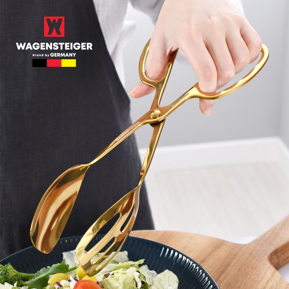 Buy 9.65" Titanium Coated Stainless Steel Salad Tongs, Scissor Design ...