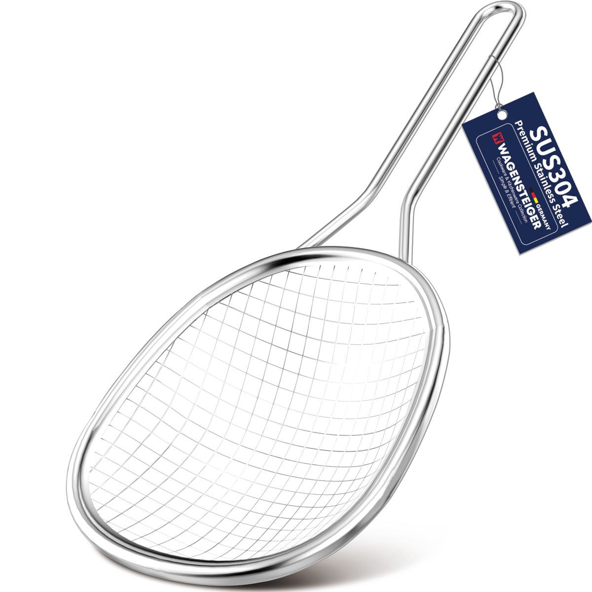 Buy Sus304 Stainless Steel Food Strainer, Coarse Mesh, Ergonomic Handle ...