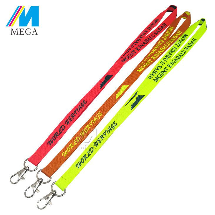 Buy Fluorescent Color Cheap Personalized Neck Woven Custom Lanyards ...