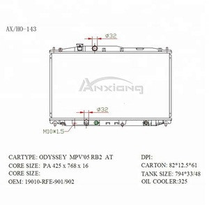 Buy Car Radiator Oem: 19010-rfe-901/19010-rfe-902 425*768*16 At Auto ...
