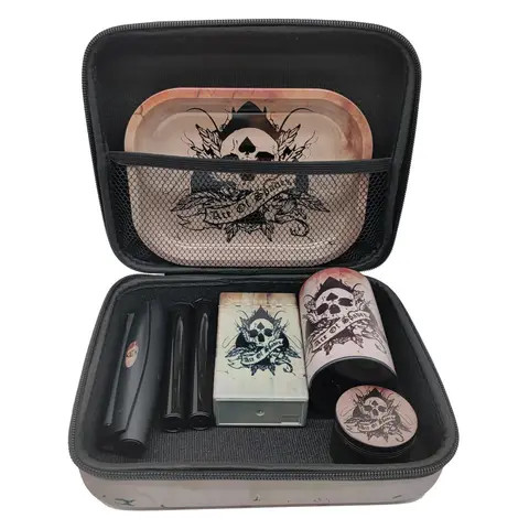 Buy Custom Logo Design Smoking Set Rolling Tray Grinder Jar All In One ...
