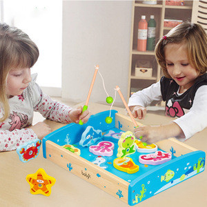 Buy Educational Wooden Fishing Game Puzzle Kids Ocean Fishing Magnets ...