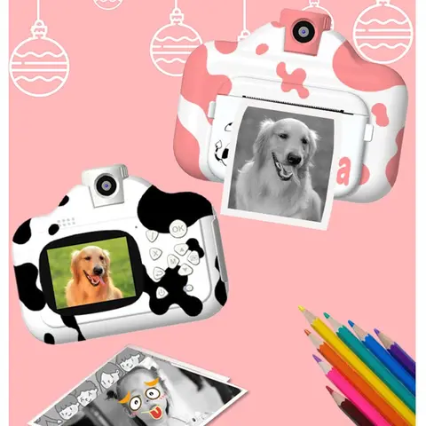 Buy F-11 Kid Instant Print Camera Thermal Paper Printer Cartoon Cow ...