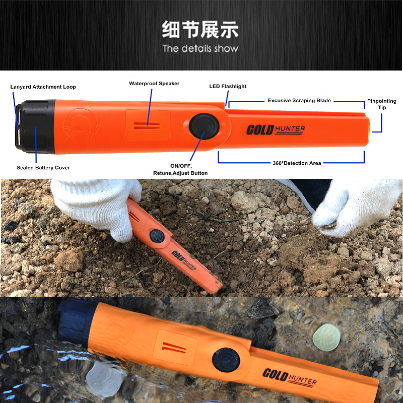 Buy Free Shipping Gold Hunter Tm Waterproof Metal Detector Pinpointer Handheld Metal Detector ...