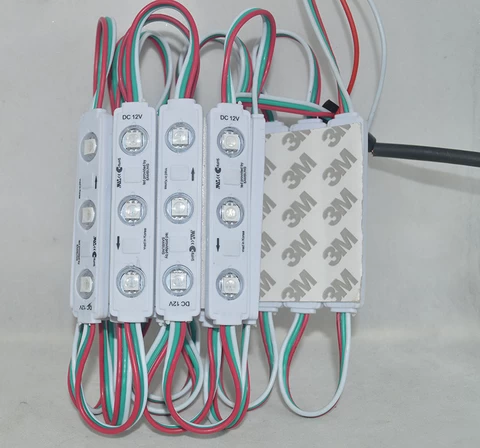 Buy Full Color Dc12v Led Module Light 20pcs 3led Module Lights 5050 Smd ...
