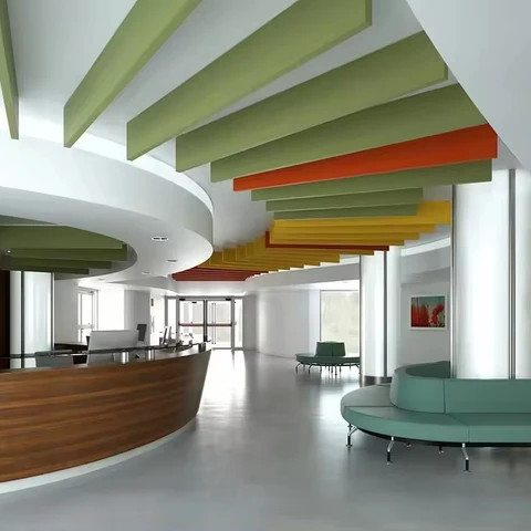 Buy Hj Polyester Fiber Ceiling Panels Sound Absorbing Curved Acoustic ...