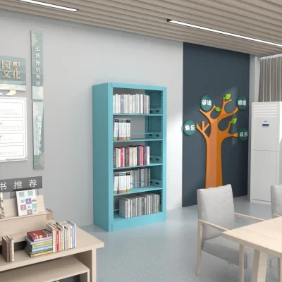 Buy Library School Reading Room Bookcase Steel Double-sided Household ...