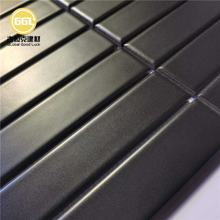 Buy Matt Black Ceramic Tile Strip Easy Clean Bathroom & Kitchen ...