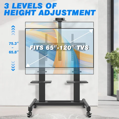 Buy Mobile Tv Cart With Max 1000 X 600 Mm Vesa Mount, Heavy Duty Floor ...