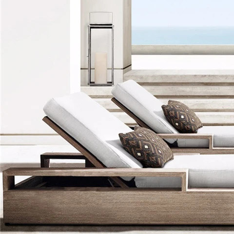 Buy Outdoor Resort Hotel Sun Lounge Teak Chair Sunbed Waterproof Sun ...