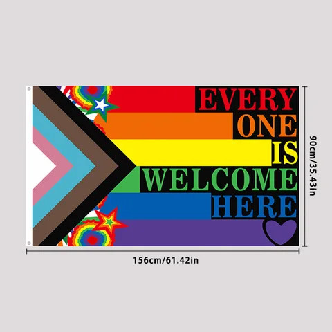Buy Rainbow Love 90x150cm Outdoor Sun Protection Polyester Flag from ...