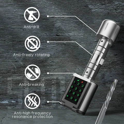 Buy Remote Control Waterproof Smart Europe Cylinder Password Digital ...