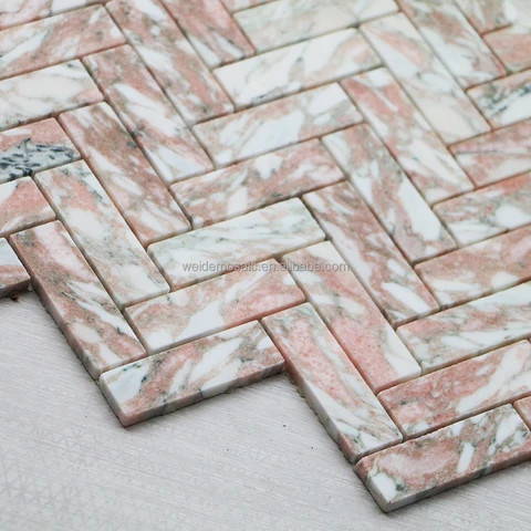 Buy Rosa Norvegia Herringbone Marble Mosaic Arrow Background Wall ...