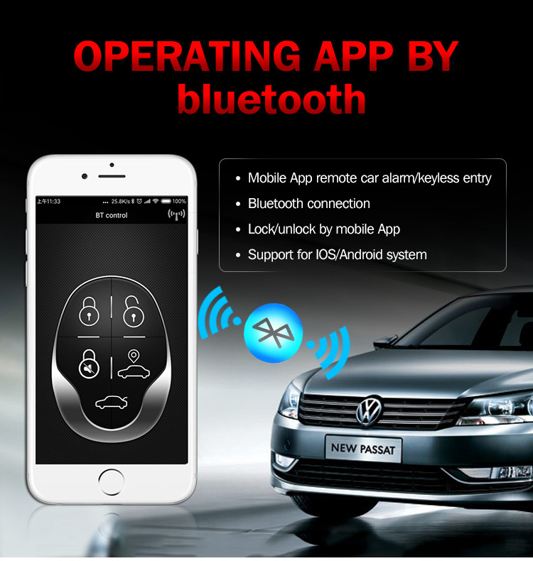 Buy Smartphone Remote Control Car Alarm With Keyless Entry System And ...