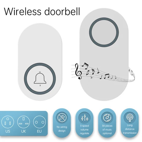 Buy Tidelink No Battery Required Welcome Doorbell Wireless Usb 433mhz ...