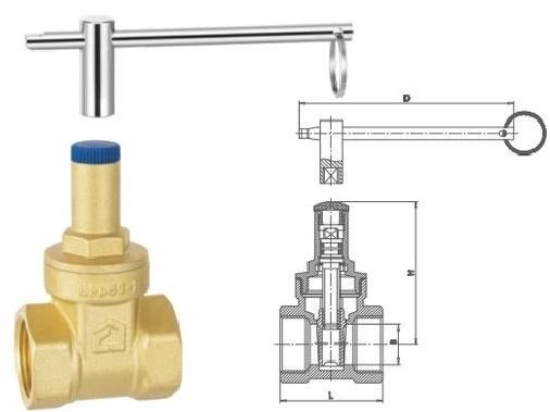 Buy Brass Lock Gate Valve from Baoding Dezhong Waterproof Engineering ...