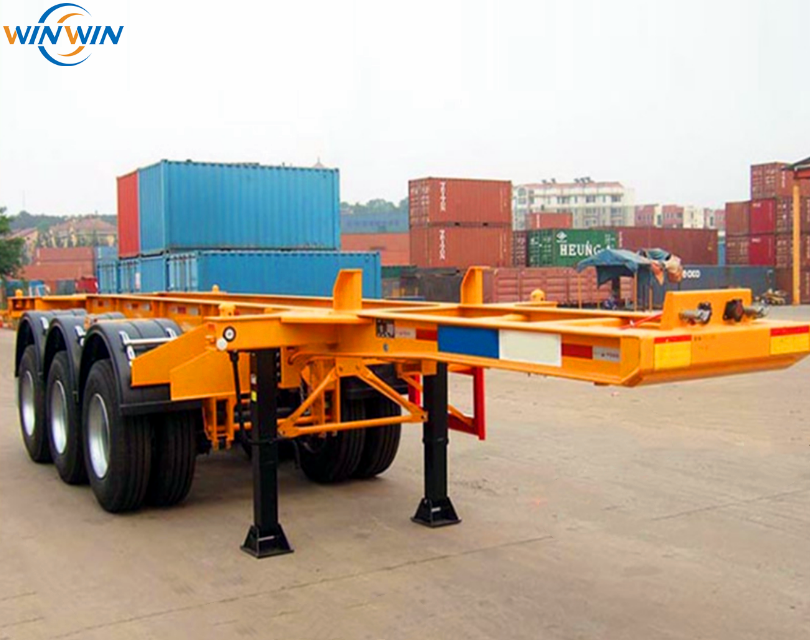 Buy 2/3 Axles 20ft 40ft Shipping Container Transport Skeleton Container Chassis Semi Truck ...