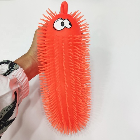 Buy 28cm Length New Soft Squishy Worm Animal Puffer Ball Led Flashing ...