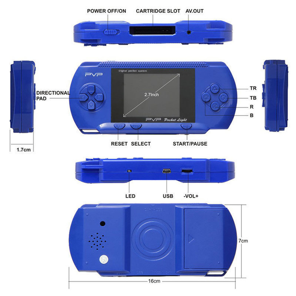 Buy 3 Inch 16 Bit Pxp3 Handheld Game Player Retro Video Game Console De ...