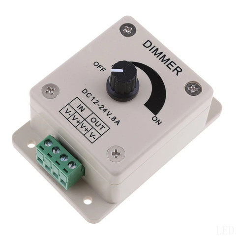 Buy 8a Single Color Knob Led Dimmer 12v 24v Dimmer Switch On Off Single ...