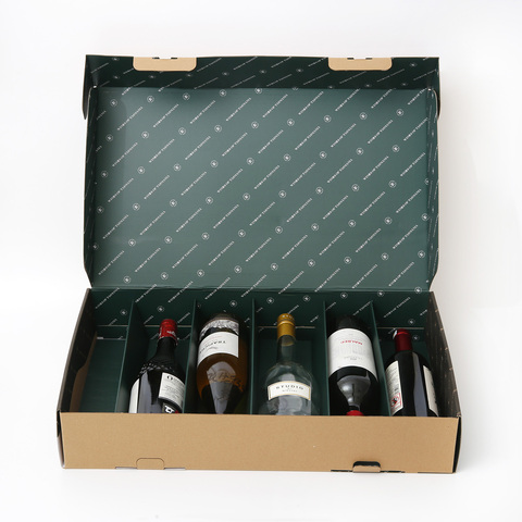 Buy Corrugated Paper Mailer Three Bottles Red Wine Champagne Spirit ...