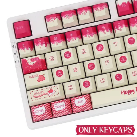 Buy Cream Cake Pbt Keycaps 151 Keys Custom Key Cap Cherry Profile ...