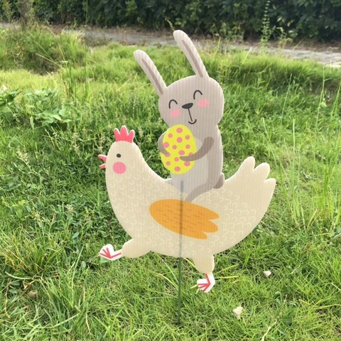 Buy Custom Pp Corrugated Cardboard Easter Yard Decoration Easter Egg ...