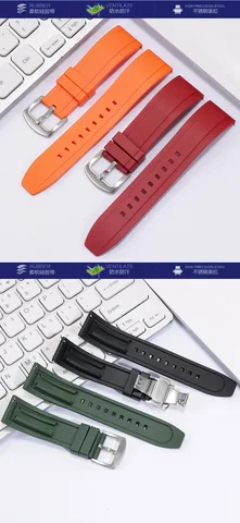Buy Custom Real Vulcan Fkm Rubber Watch Strap 18mm 20mm 22mm 24mm ...