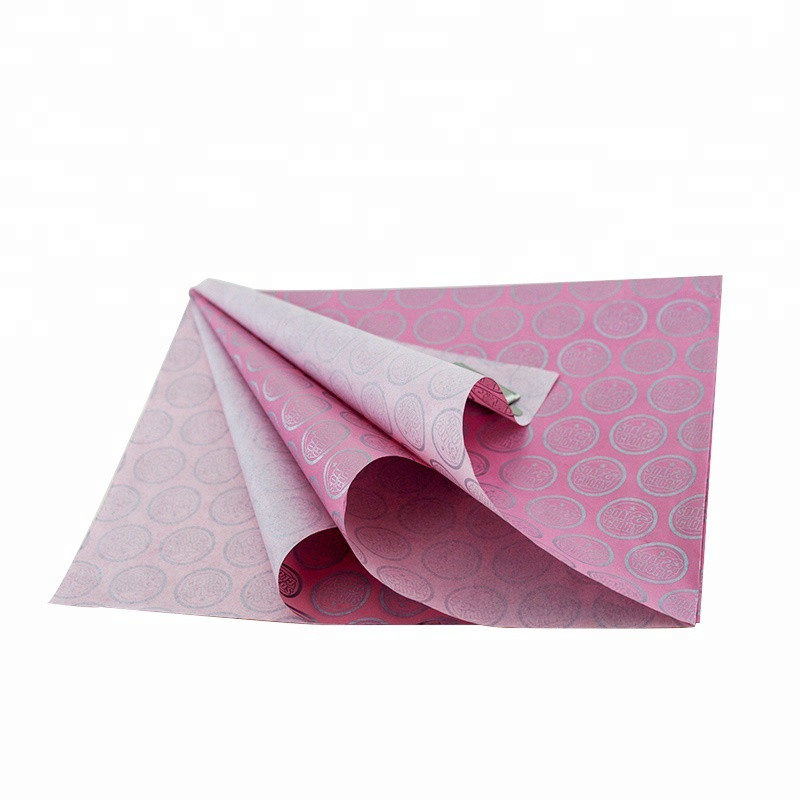Buy Fsc Fancy Tissue Paper Custom Hot Stamping Logo In Pink Packaging ...