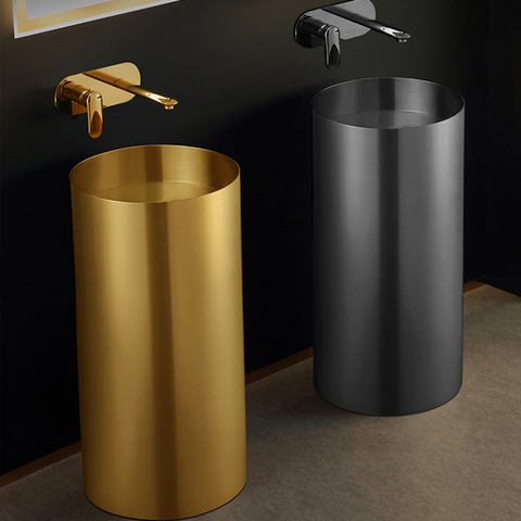 Buy Luxury Floor Standing Stainless Steel Public Gold Round Hand Wash ...