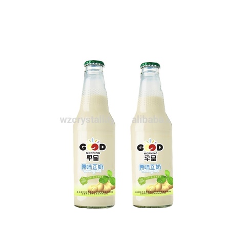 Buy 300ml Glass Bottle Soya Milk Halal Certification Soybean Milk Drink ...