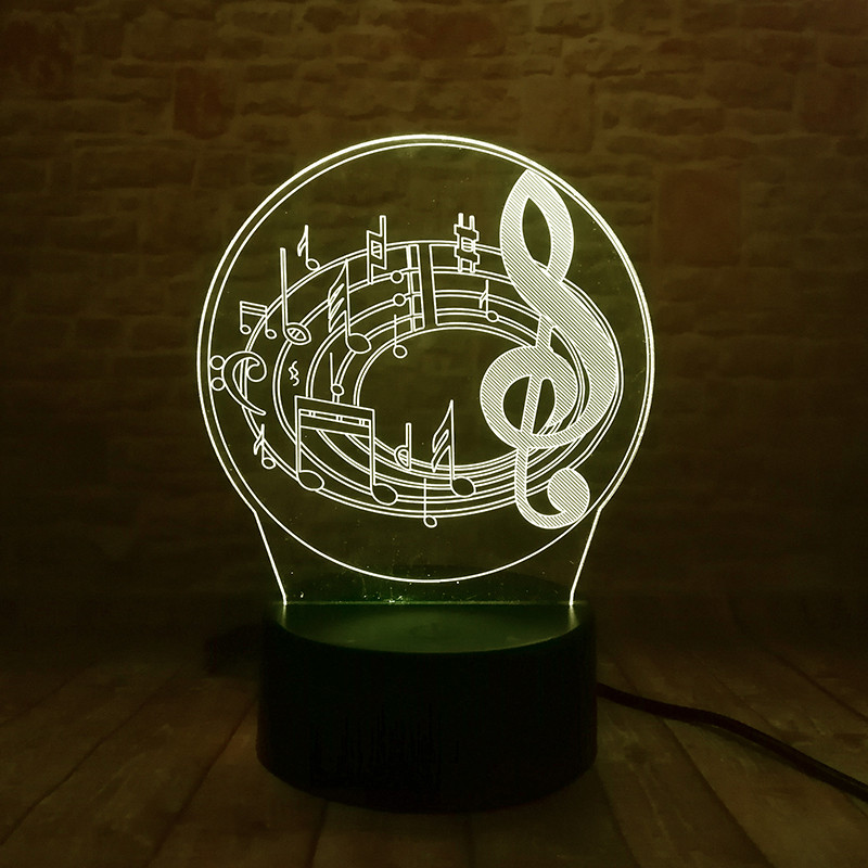Buy Music Note Figure Luminous Toys 3d Illusion Led Nightlight Colorful ...