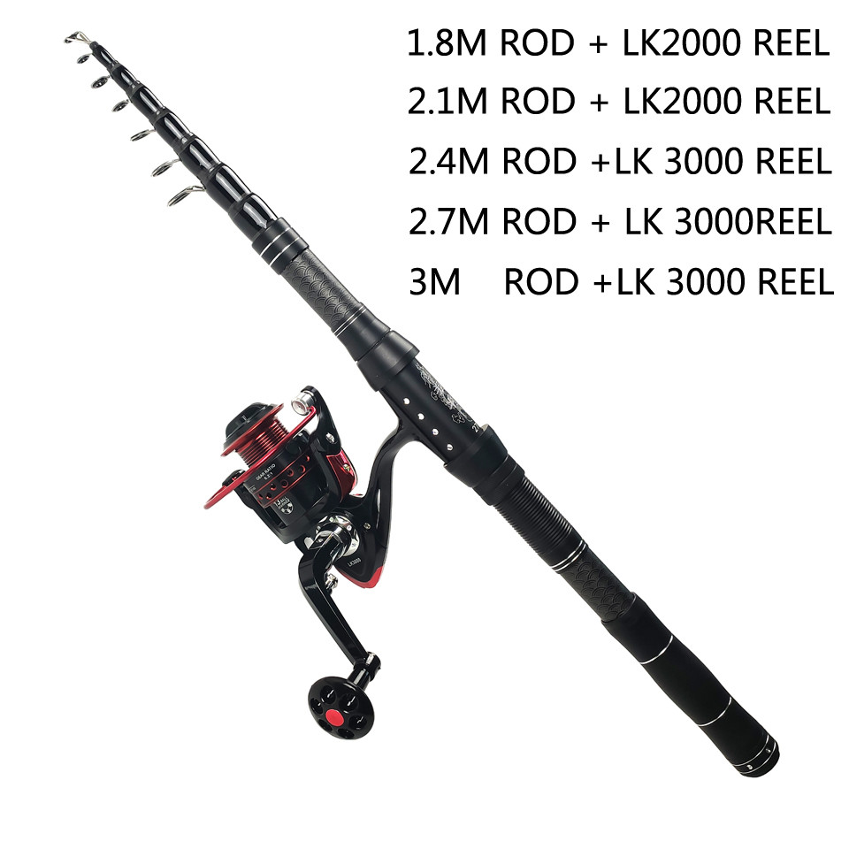 Buy Portable Telescopic Fishing Rod Spinning Fish Hand Fishing Tackle ...