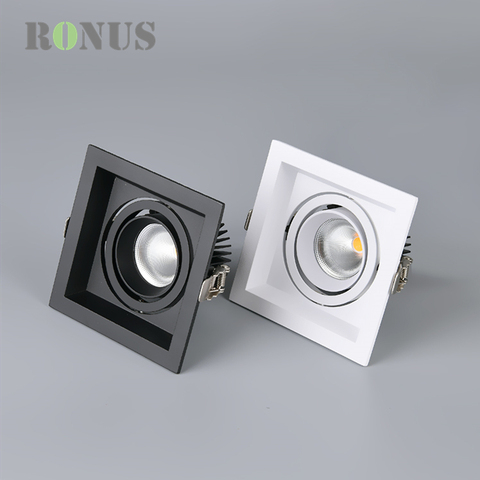 Buy Square Recessed Led Cob 7w*2 Ceiling Double Head Adjustable Indoor ...