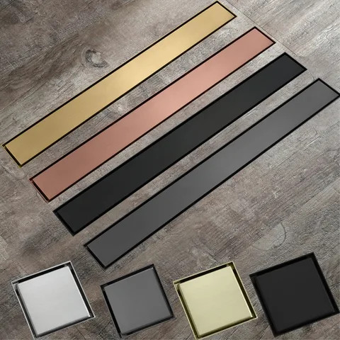 Buy Stainless Steel Floor Side Rectangular Line Shower Bath Drain Cover ...