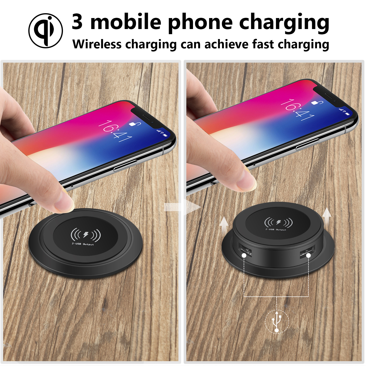 Buy Table Insert Wireless Charger, 12v Pop-up Furniture Qi Charger With ...