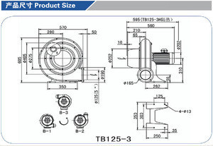 Buy Tb125-3 3hp 380v Oil Free Copper Motor Ventilador Turbo Fan Furnace ...